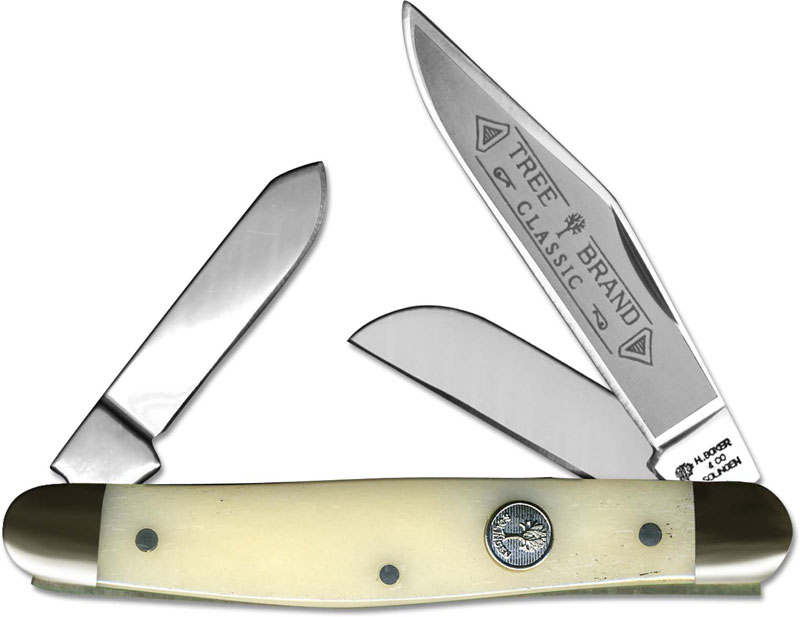 Boker Stockman Knife, Smooth White Bone, BK-7474SWB