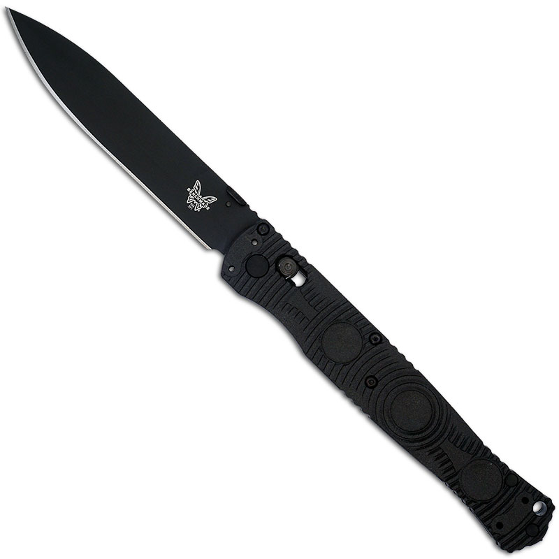 Benchmade SOCP Tactical Folder 391BK - Black Plain Edge D2 Spear Point ...