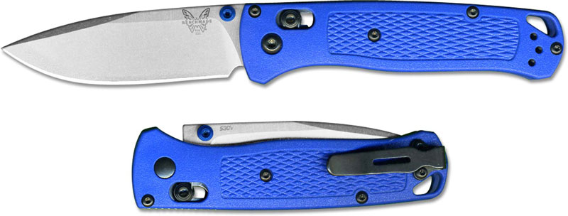 Benchmade Bugout 535 EDC Knife Drop Point Blue Grivory AXIS Lock Folder ...