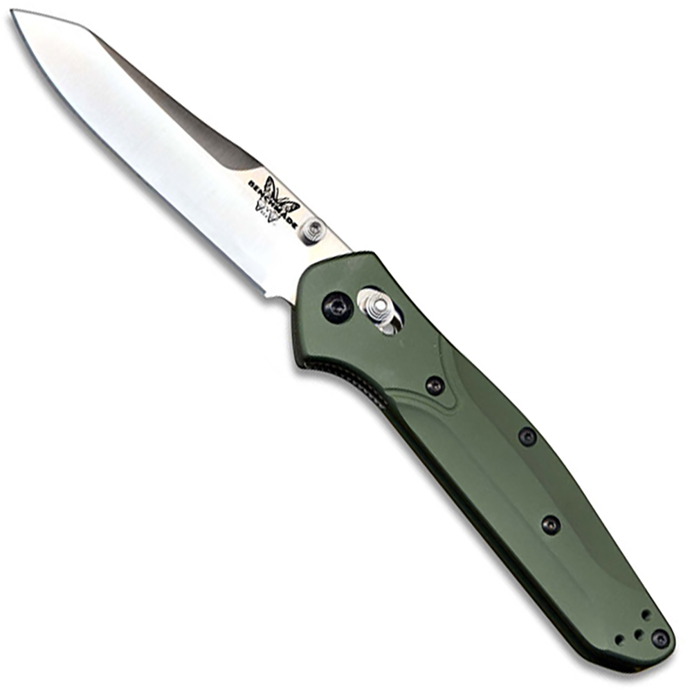 Benchmade Osborne 940 Knife - Satin S30V Reverse Tanto - Green Aluminum ...