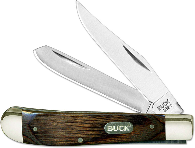 Buck Mini Trapper, Woodgrain Handle, BU-382BRS