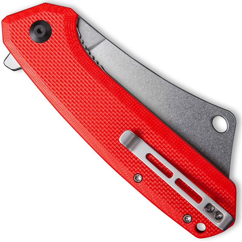 CIVIVI Mastodon Knife C2012B - Stonewash Cleaver Style Blade - Red G10 ...