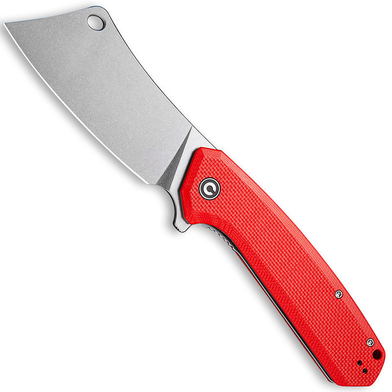 CIVIVI Mastodon Knife C2012B - Stonewash Cleaver Style Blade - Red G10 ...