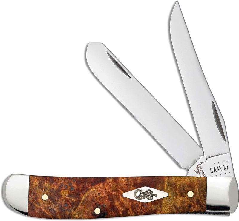Case Mini Trapper Knife 11545 Autumn Maple Burl 7207SS