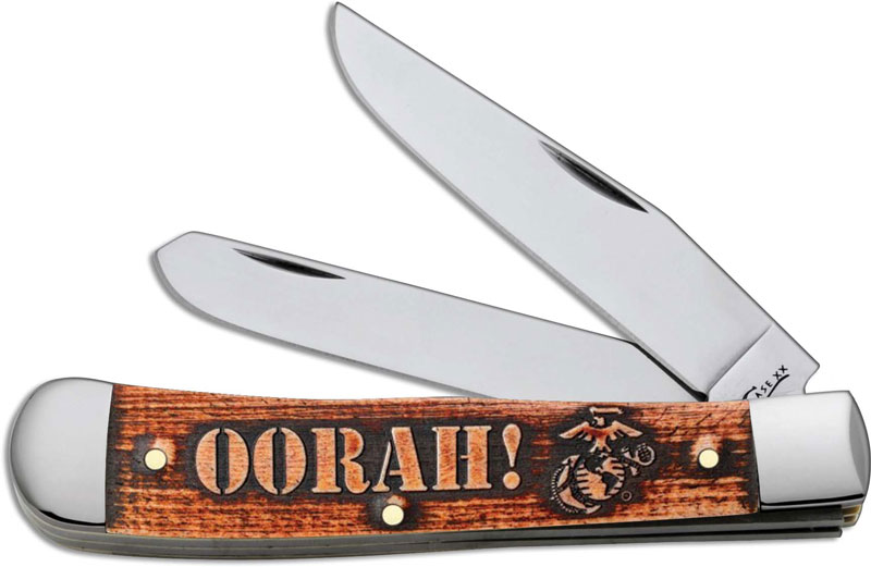 Case USMC Trapper Knife Set 13189 Smooth Natural Bone Cinnamon Color ...