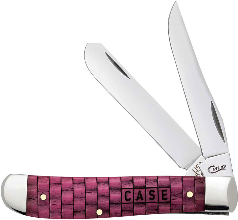 Case Mini Trapper 15508 Basket Weave Natural Bone Merlot Color Wash 6207SS