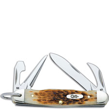 Case Knives: Case Chestnut Bone CV TrapperLock, CA-7010