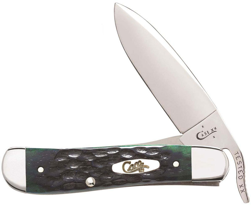 Case RussLock Knife 87085 Hunter Green Bone 61953 1 / 2LSS