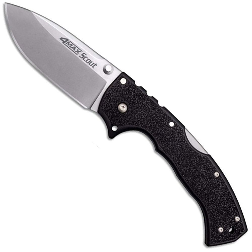 Cold Steel 4 Max Scout 62RQ - AUS10A Drop Point Blade - Black Griv Ex ...