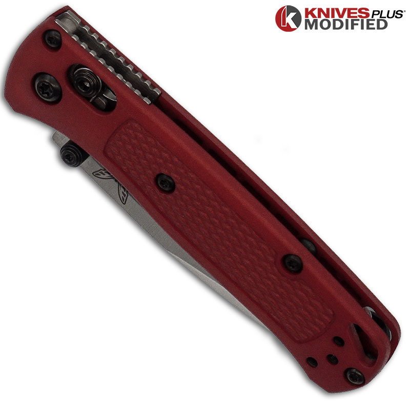 MODIFIED Benchmade Mini Bugout Red Dragon 533 Knife - Satin Blade - Rit ...