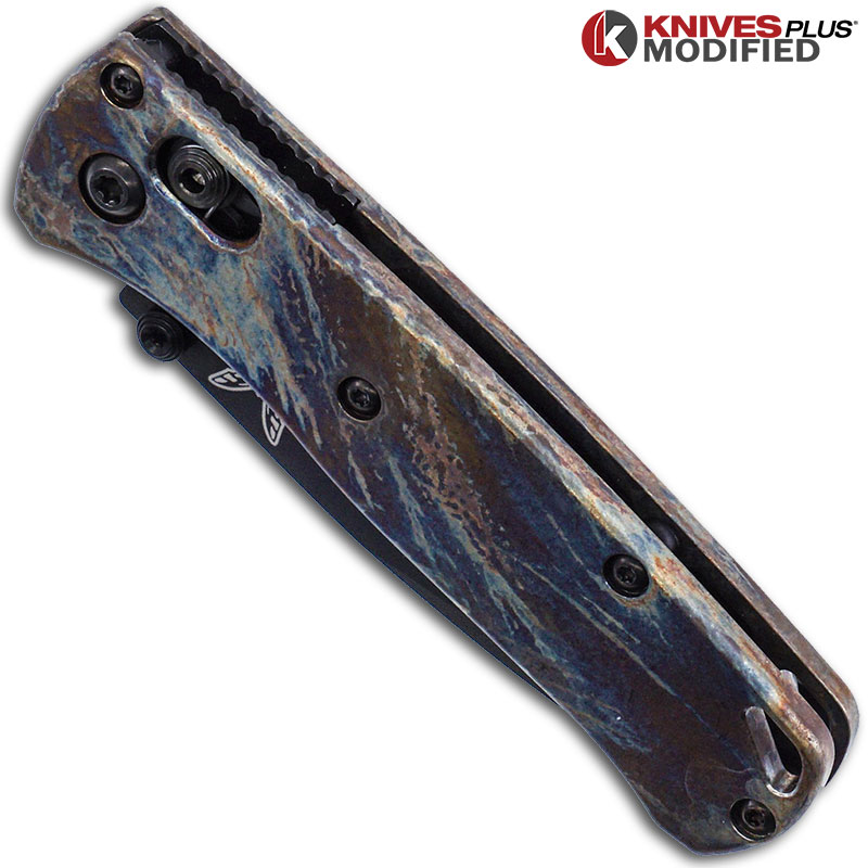 MODIFIED Benchmade Mini Bugout 533BK1 Knife + Titanium Flytanium Scales ...