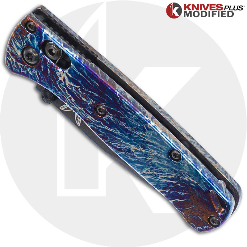 MODIFIED Benchmade Mini Bugout 533BK1 Knife + Titanium Flytanium Scales ...