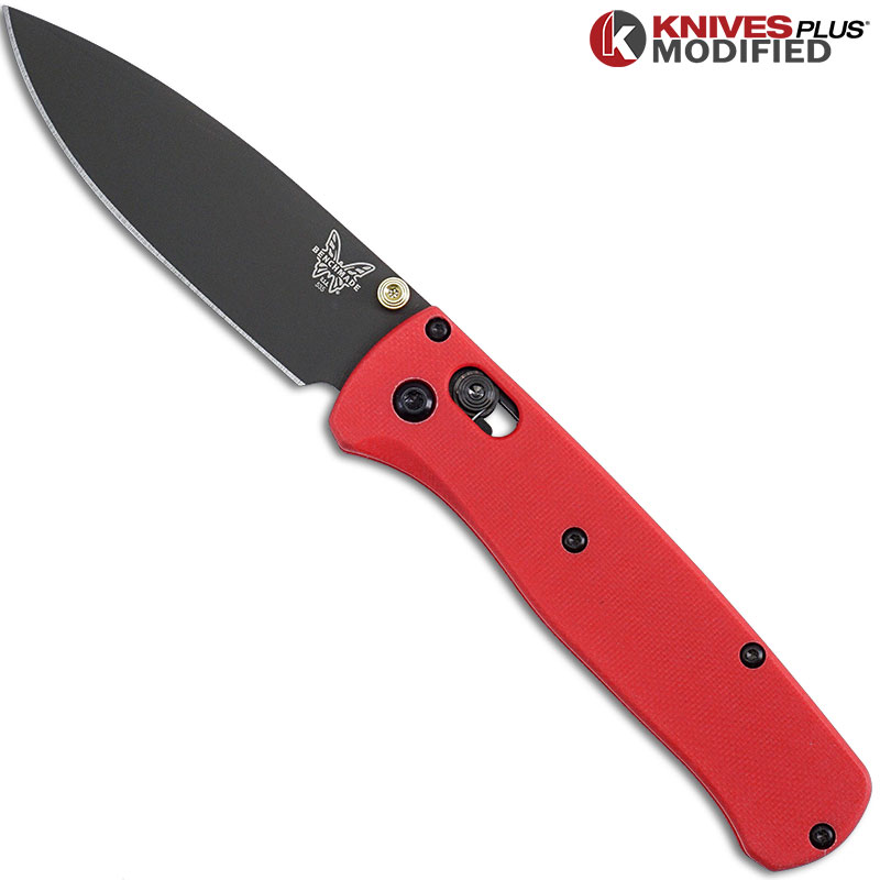 Benchmade Bugout 535GRY1 Knife + Flytanium Red G10 Scales - Installed FREE