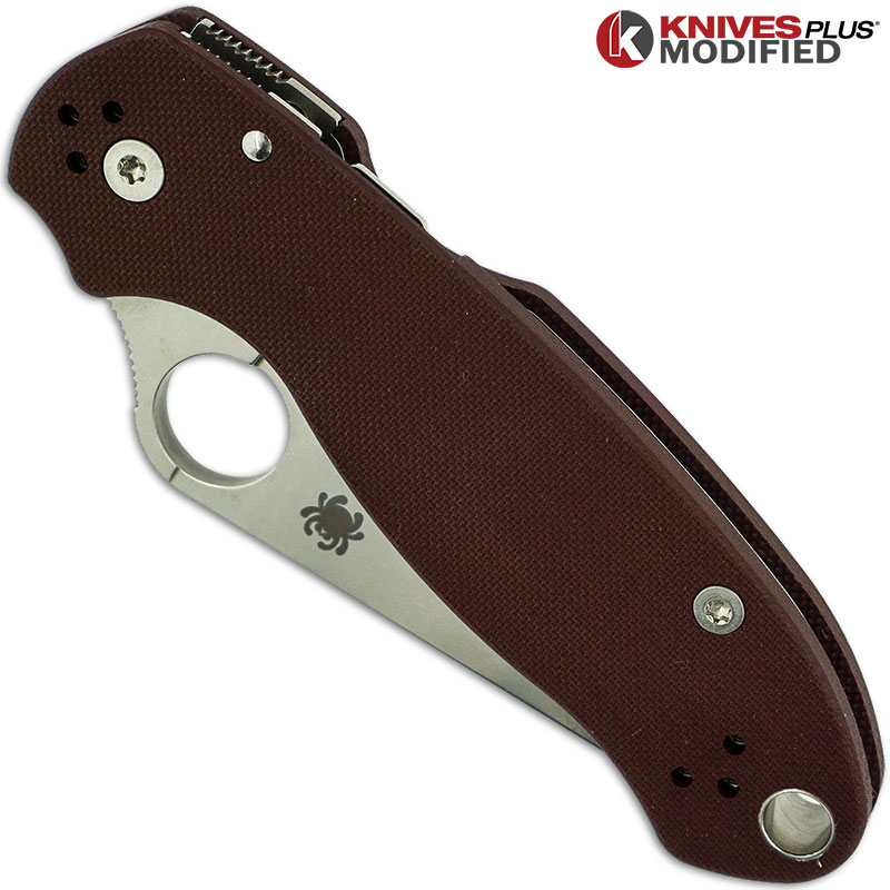 MODIFIED Spyderco Para 3 Maxamet - The Ron Burgundy - Satin - Rit Dyed ...