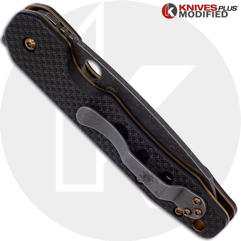 MODIFIED Spyderco Smock Knife - Acid Stonewash - Heat Color Hardware ...