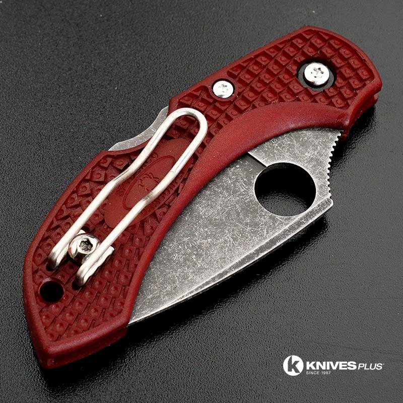 MODIFIED Spyderco Dragonfly 2 - The Red Dragon - ACID WASH - Cherry Red ...