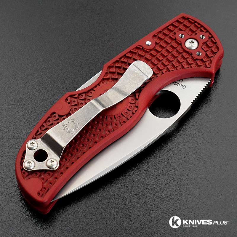 MODIFIED Spyderco Native 5 - The Red Dragon - Satin - Rit Dyed Handle