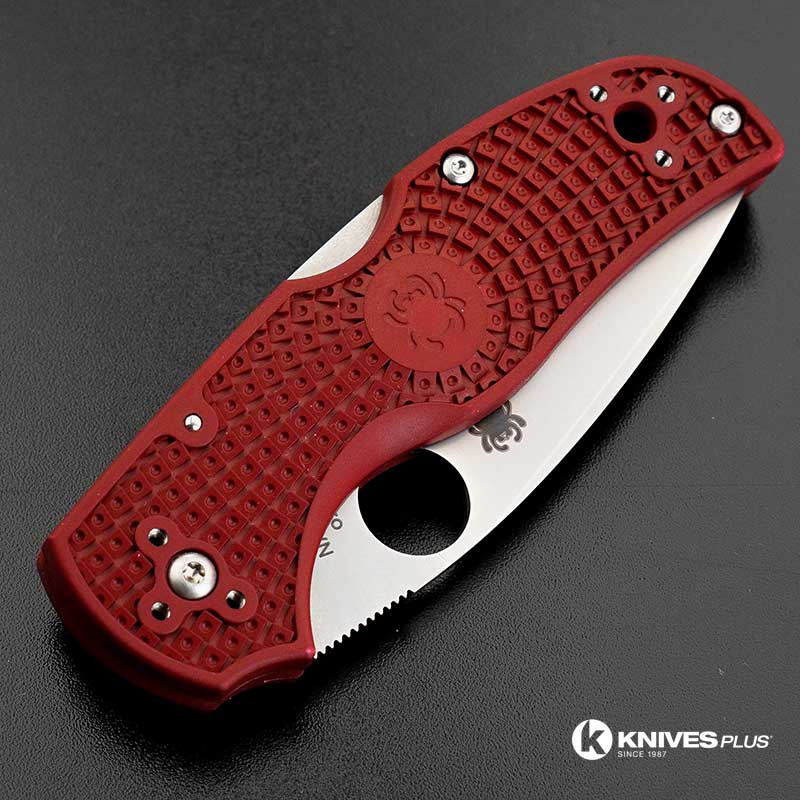 MODIFIED Spyderco Native 5 - The Red Dragon - Satin - Rit Dyed Handle