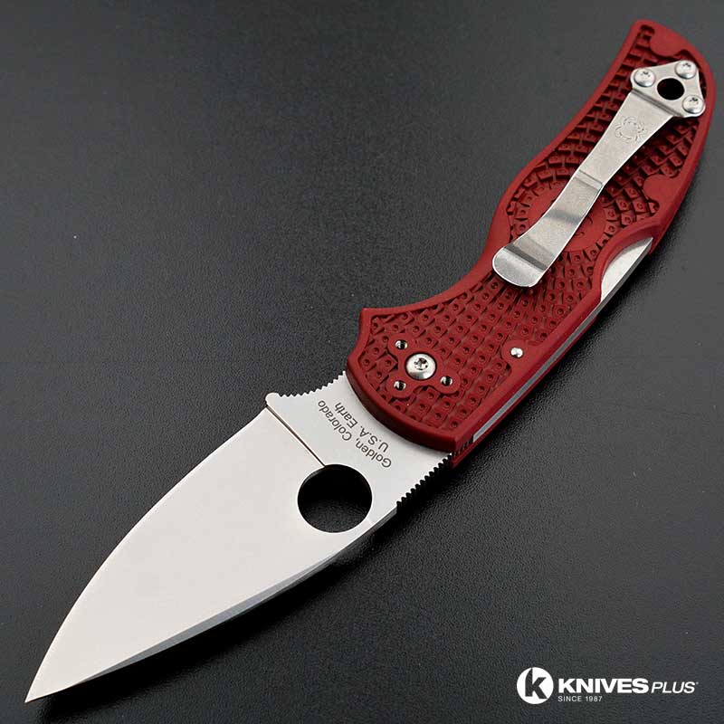 MODIFIED Spyderco Native 5 - The Red Dragon - Satin - Rit Dyed Handle