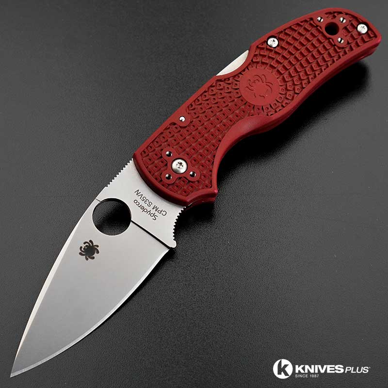 MODIFIED Spyderco Native 5 - The Red Dragon - Satin - Rit Dyed Handle