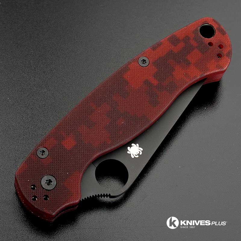 MODIFIED Spyderco Para Military 2 - Red Digital Camo - DLC Blade - Rit ...