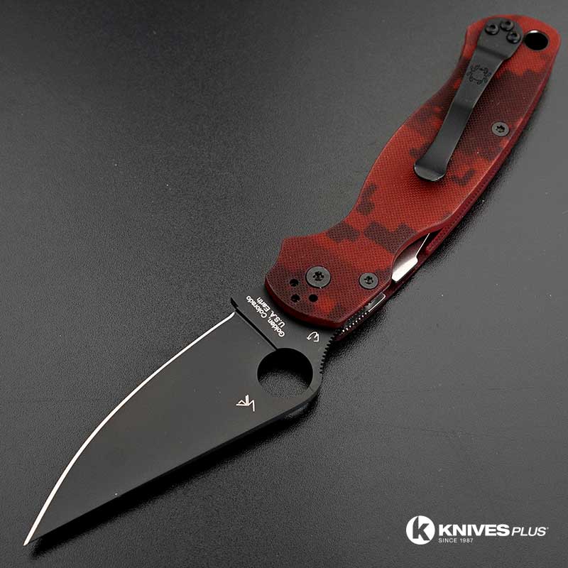 MODIFIED Spyderco Para Military 2 - Red Digital Camo - DLC Blade - Rit ...