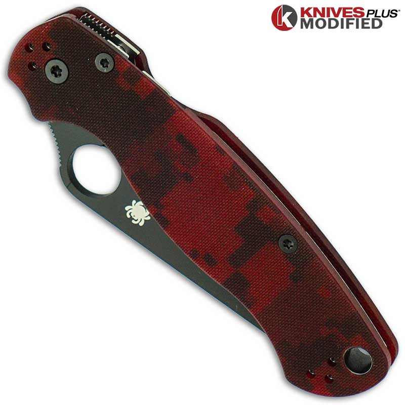MODIFIED Spyderco Para Military 2 - Red Digital Camo - DLC Blade - Rit ...