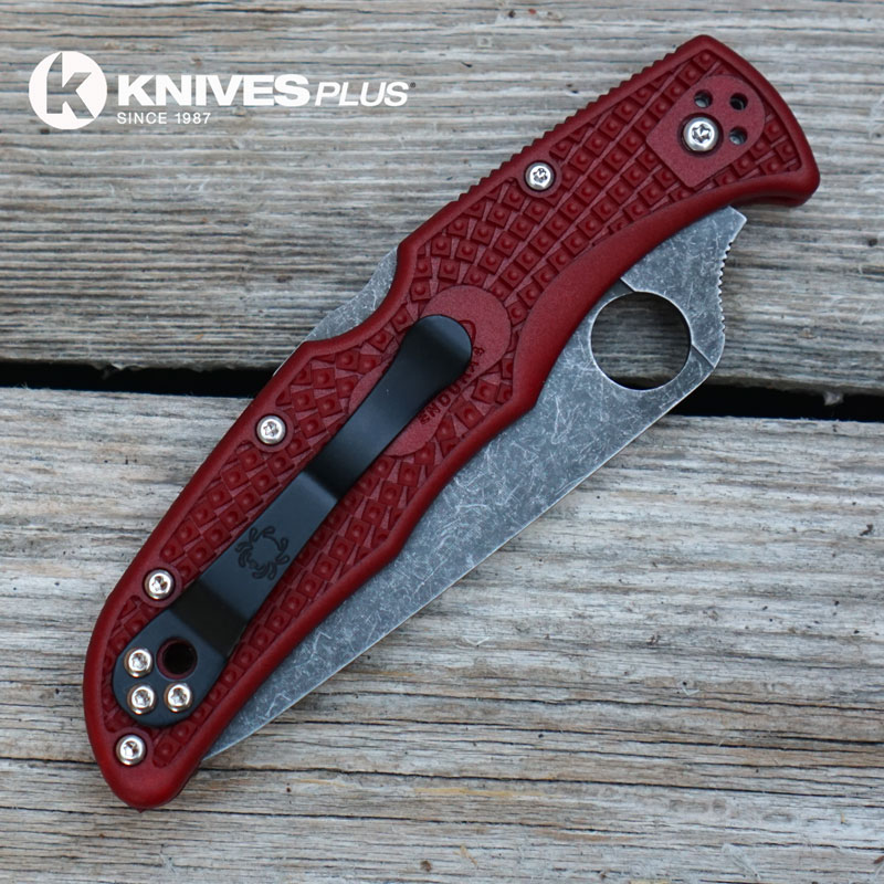 MODIFIED Spyderco Endura 4 - The Red Dragon - Acid Wash - Rit Dyed Handle