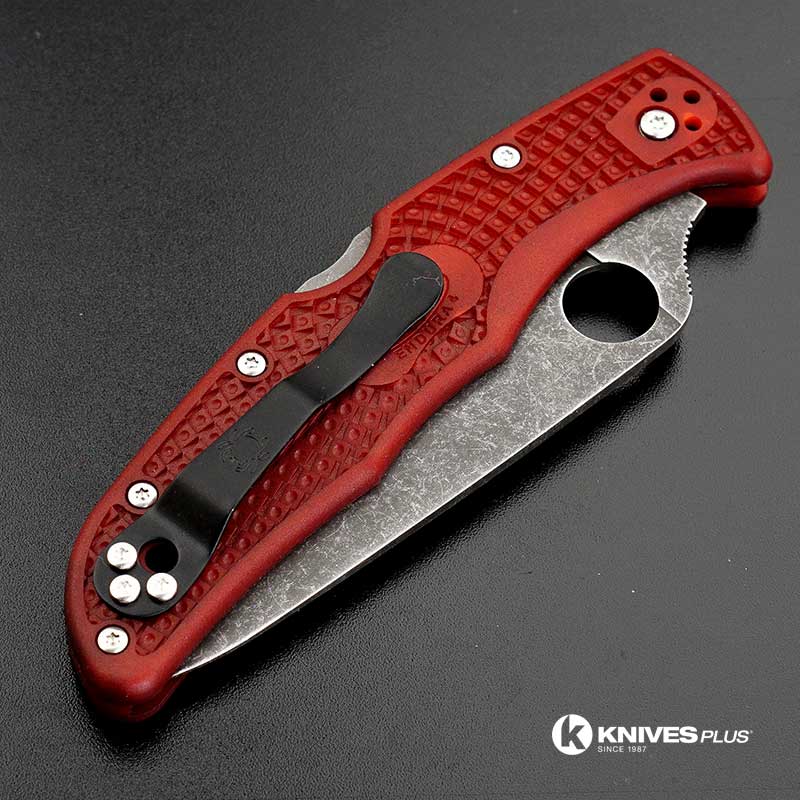 MODIFIED Spyderco Endura 4 - The Red Dragon - Acid Wash - Rit Dyed Handle