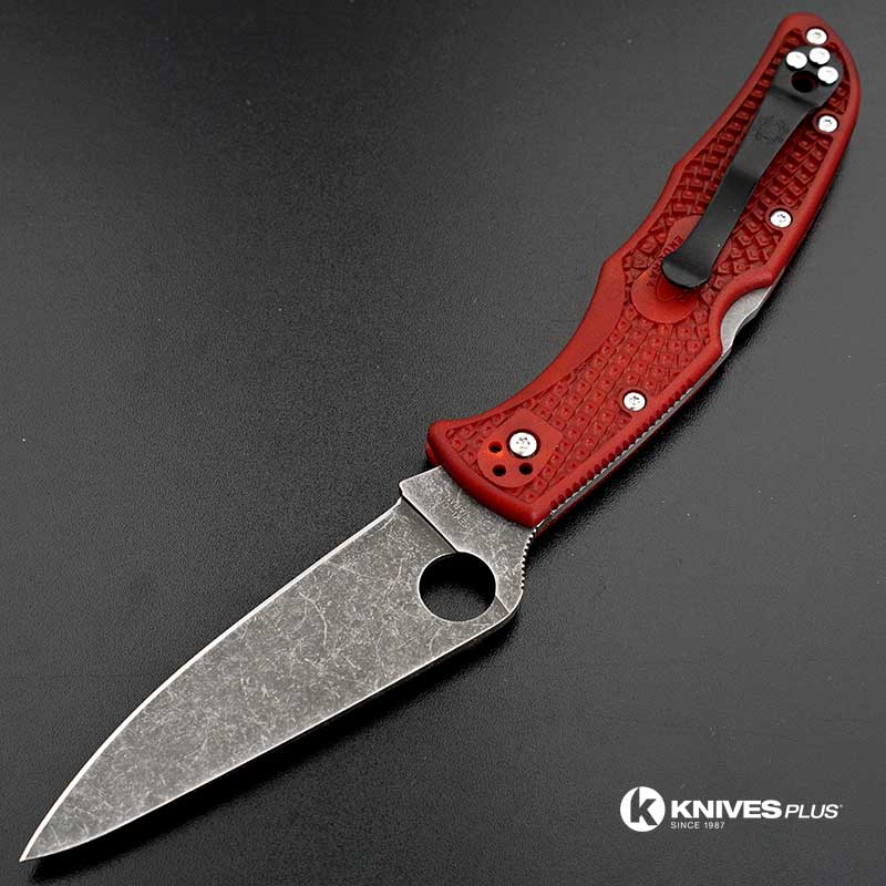 MODIFIED Spyderco Endura 4 - The Red Dragon - Acid Wash - Rit Dyed Handle