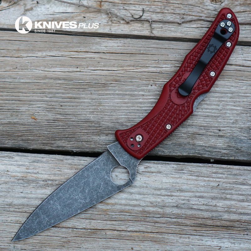 MODIFIED Spyderco Endura 4 - The Red Dragon - Acid Wash - Rit Dyed Handle