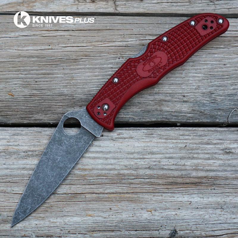 MODIFIED Spyderco Endura 4 - The Red Dragon - Acid Wash - Rit Dyed Handle