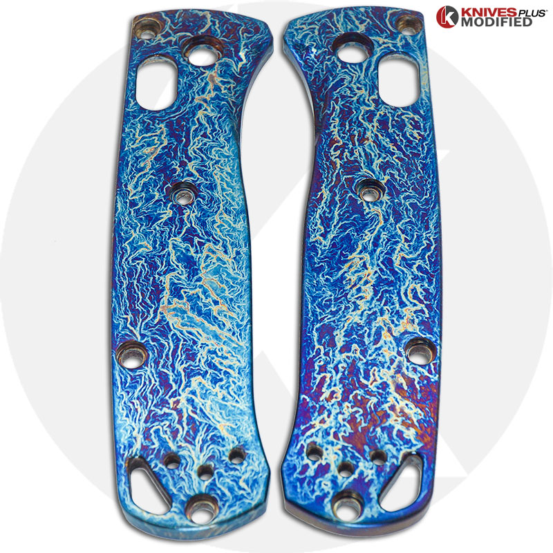 KP Custom Titanium Scales for Benchmade Mini Bugout Knife - Mayhem Finish
