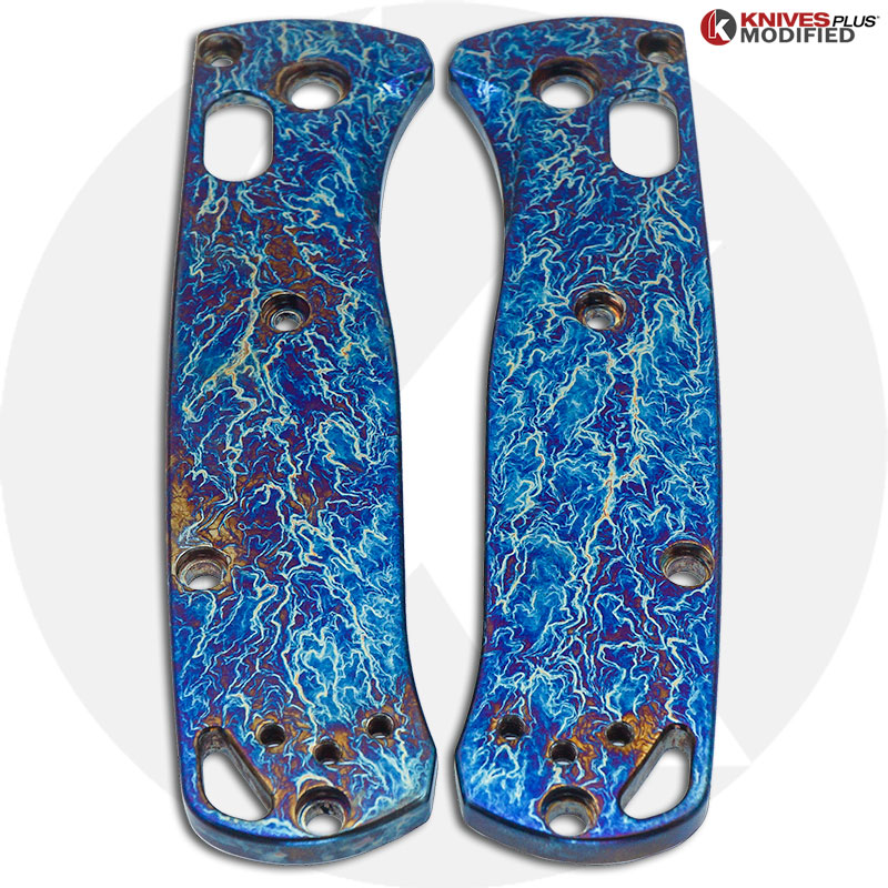 KP Custom Titanium Scales for Benchmade Mini Bugout Knife - Mayhem Finish