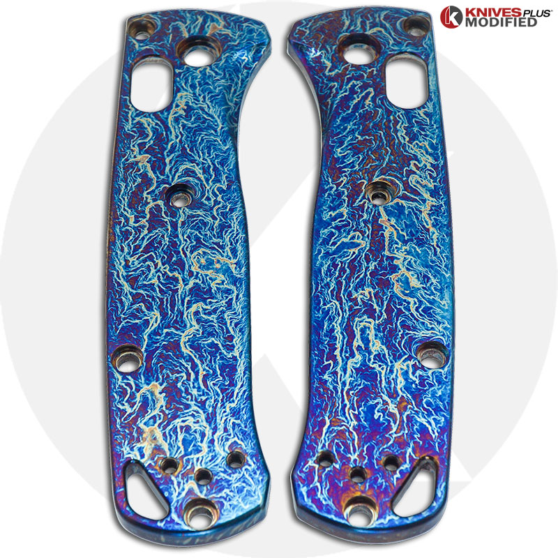 KP Custom Titanium Scales for Benchmade Mini Bugout Knife - Mayhem Finish