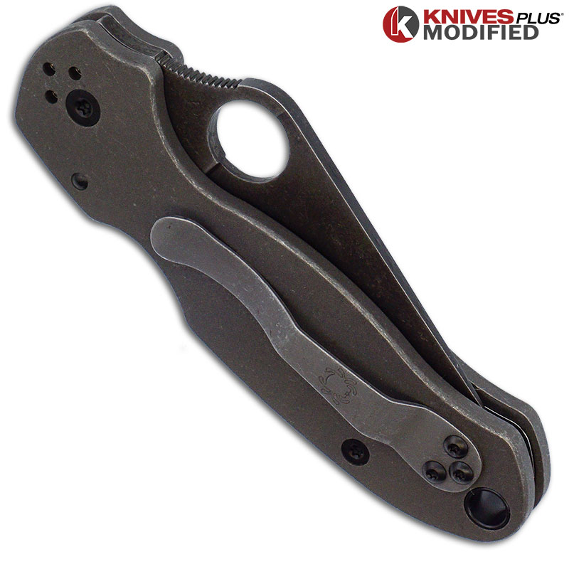 MODIFIED Spyderco Para 3 Maxamet Knife with Acid Stonewash + KP ...