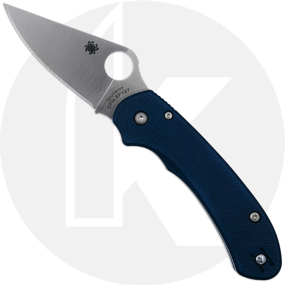 MODIFIED Spyderco Para 3 LW Knife SPY27 + Exclusive AWT Midnight Blue ...