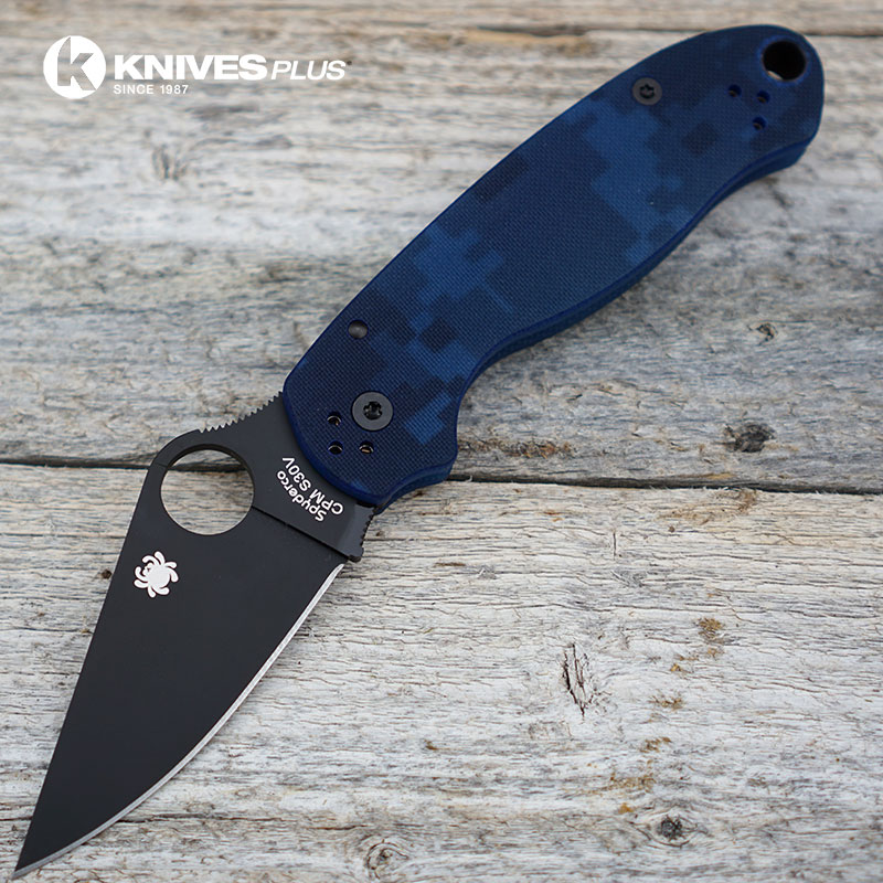 MODIFIED Spyderco Para 3 Knife - Urban Digital Camo - Rit Dyed Handle