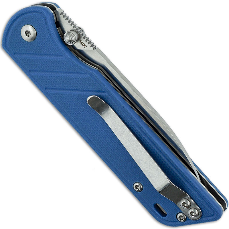 QSP Parrot Knife QS102-D - Satin D2 Spear Point - Blue G10 - Liner Lock ...