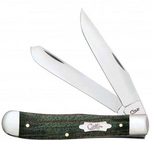 Case Trapper Knife 70521 Green Zebra Wood 7254SS