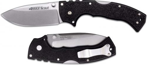 Cold Steel 4 Max Scout 62RQ - AUS10A Drop Point Blade - Black Griv Ex ...