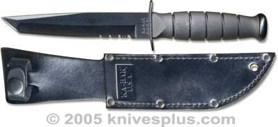 KA-BAR Knives: KABAR Short Black Tanto Knife, Part Serrated Leather ...