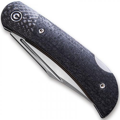 CIVIVI Rustic Gent Knife C914D - Satin D2 Clip Point - Black Micarta ...