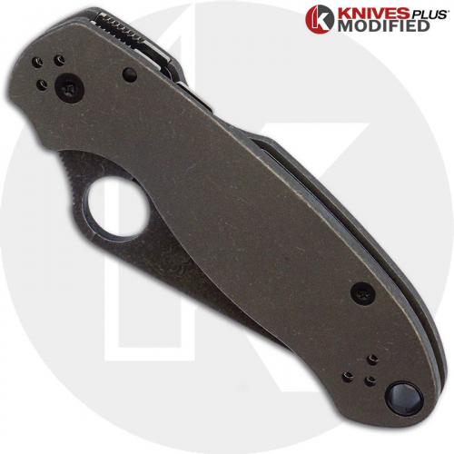 MODIFIED Spyderco Para 3 Maxamet Knife with Acid Stonewash + KP ...