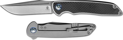 Kizer Matanzas Ki4510A1 Nick Swan Modified Drop Point Ti and Carbon ...
